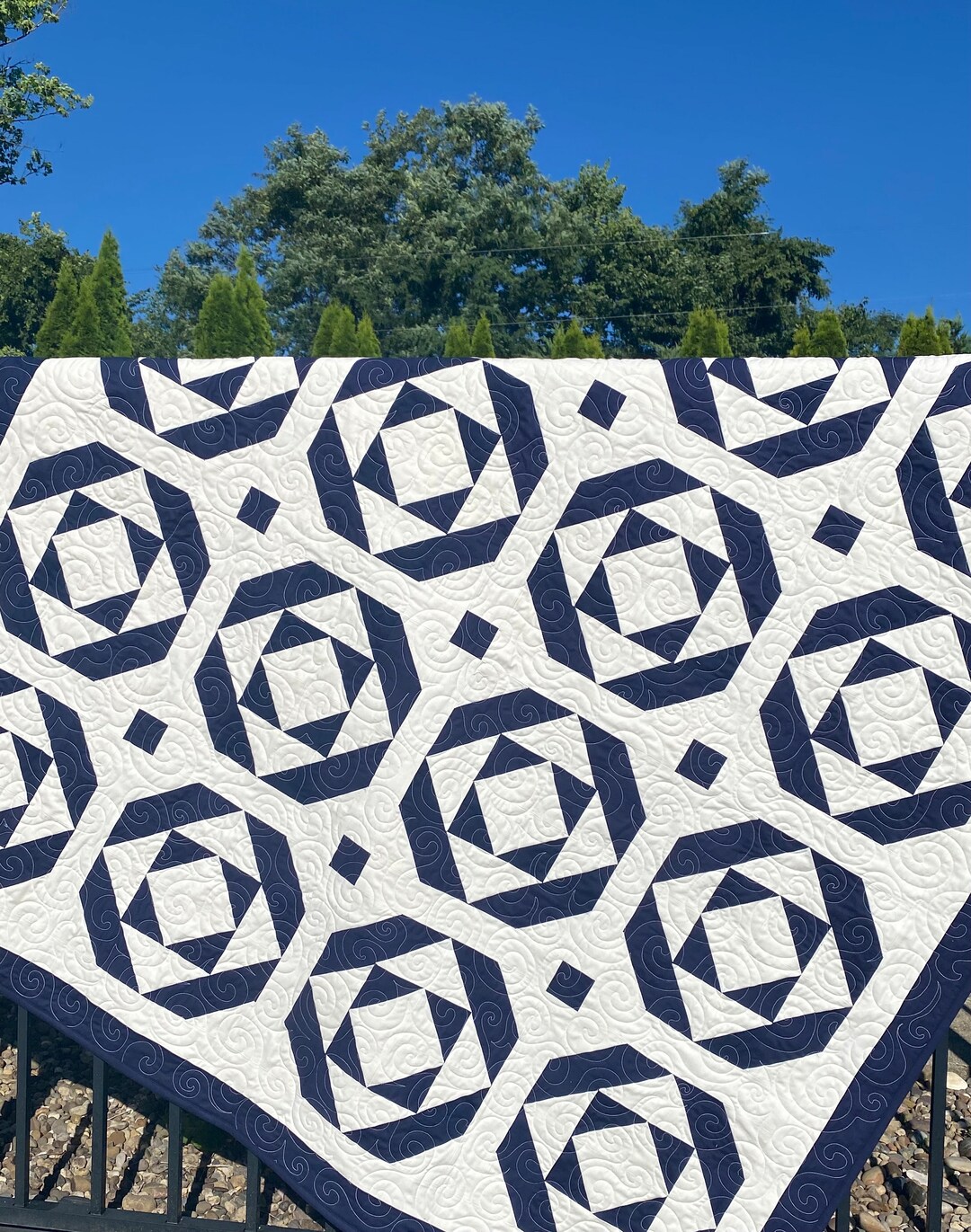 Handmade Double Diamond Quilt, Made to Order in Your Choice of Colors ...