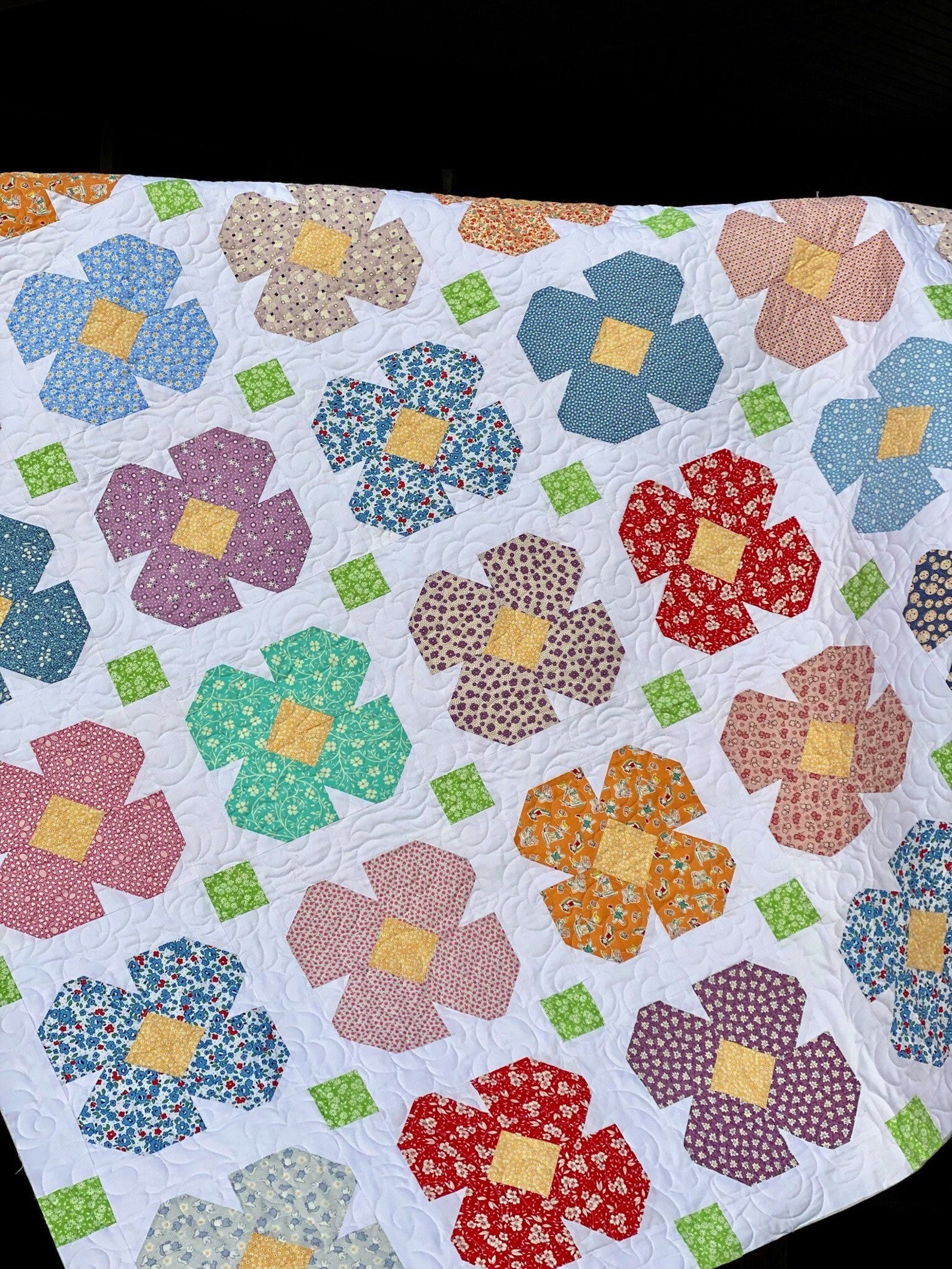 Floret Quilt Handmade Flower Quilt Colorful Petals Quilt - Etsy