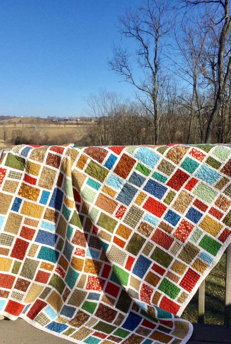 Handmade Quilt in Your Choice of Color and Size. Fabric Fusion - Etsy