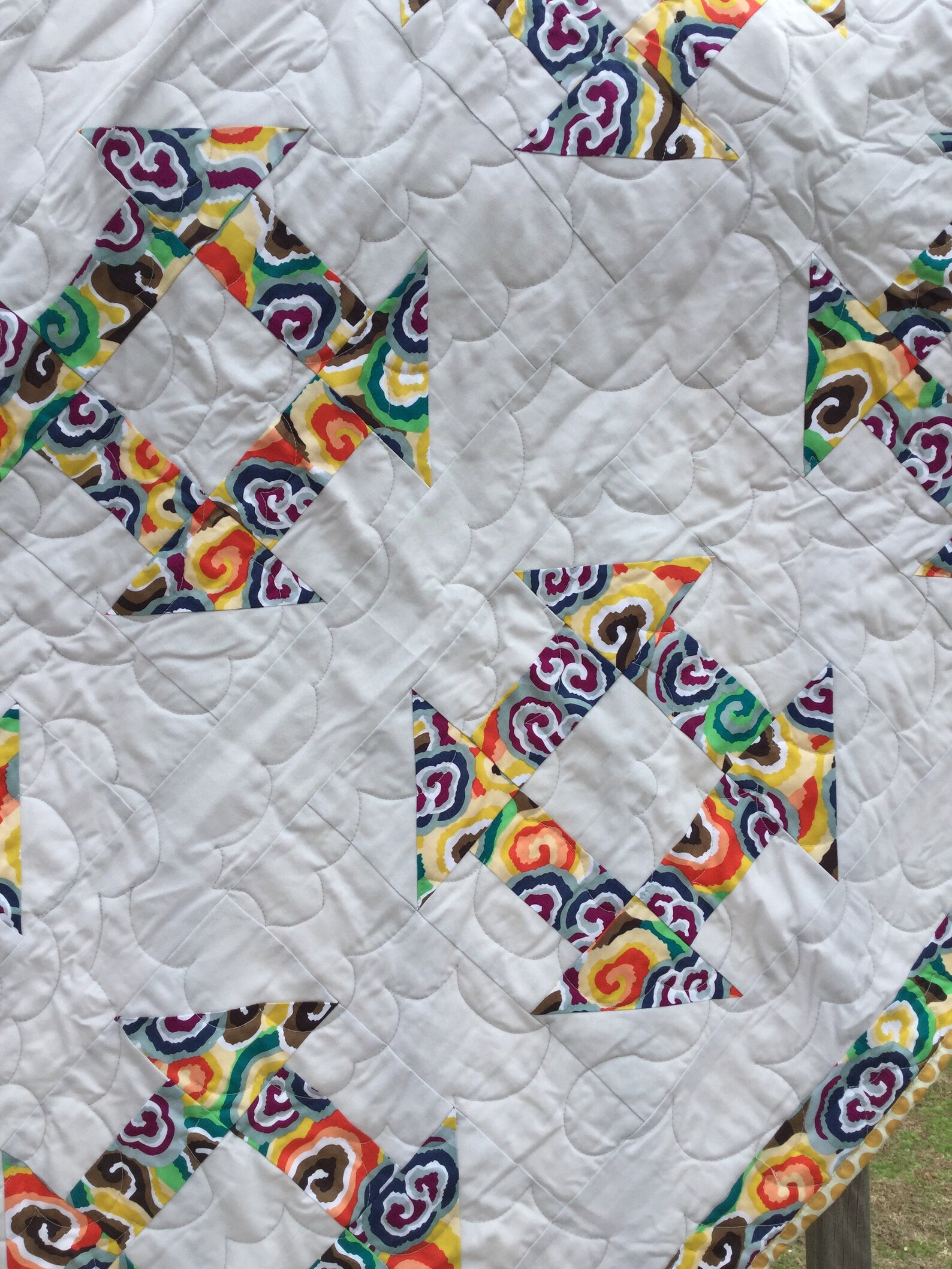 Handmade Gray and Gold Quilt Colorful Churn Dash Pattern Lap - Etsy