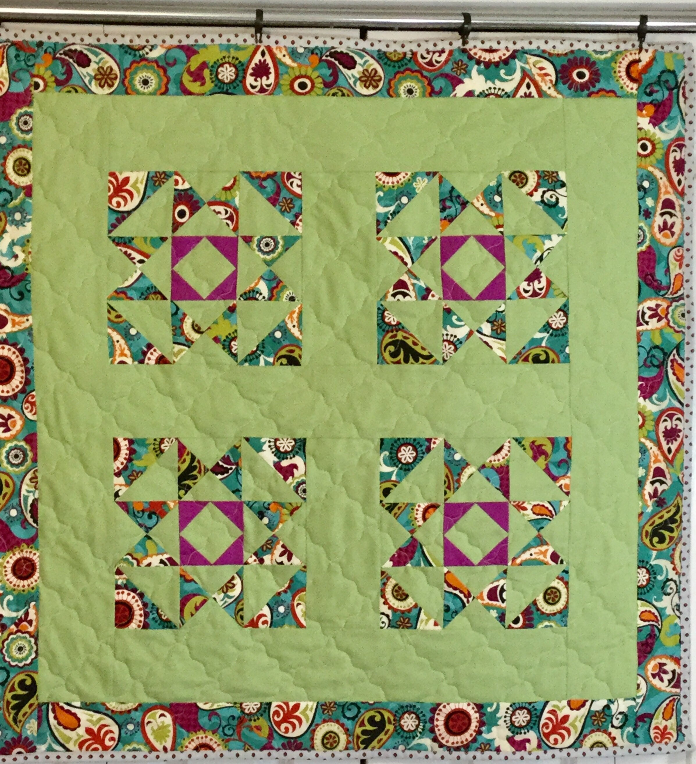 Green Modern Handmade Small Quilt Home Gift Quilt Small Lap | Etsy