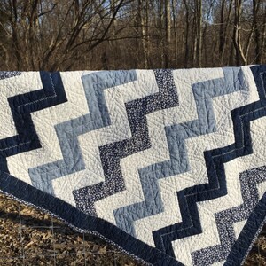 Handmade Quilt Zig Zag Quilt; Chevron Pattern, Made to Order Any Color ...
