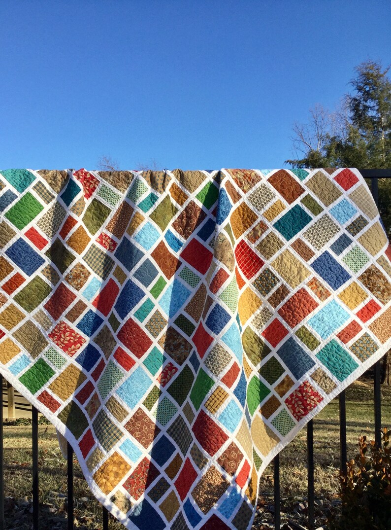 Handmade Quilt in Your Choice of Color and Size. Fabric Fusion - Etsy