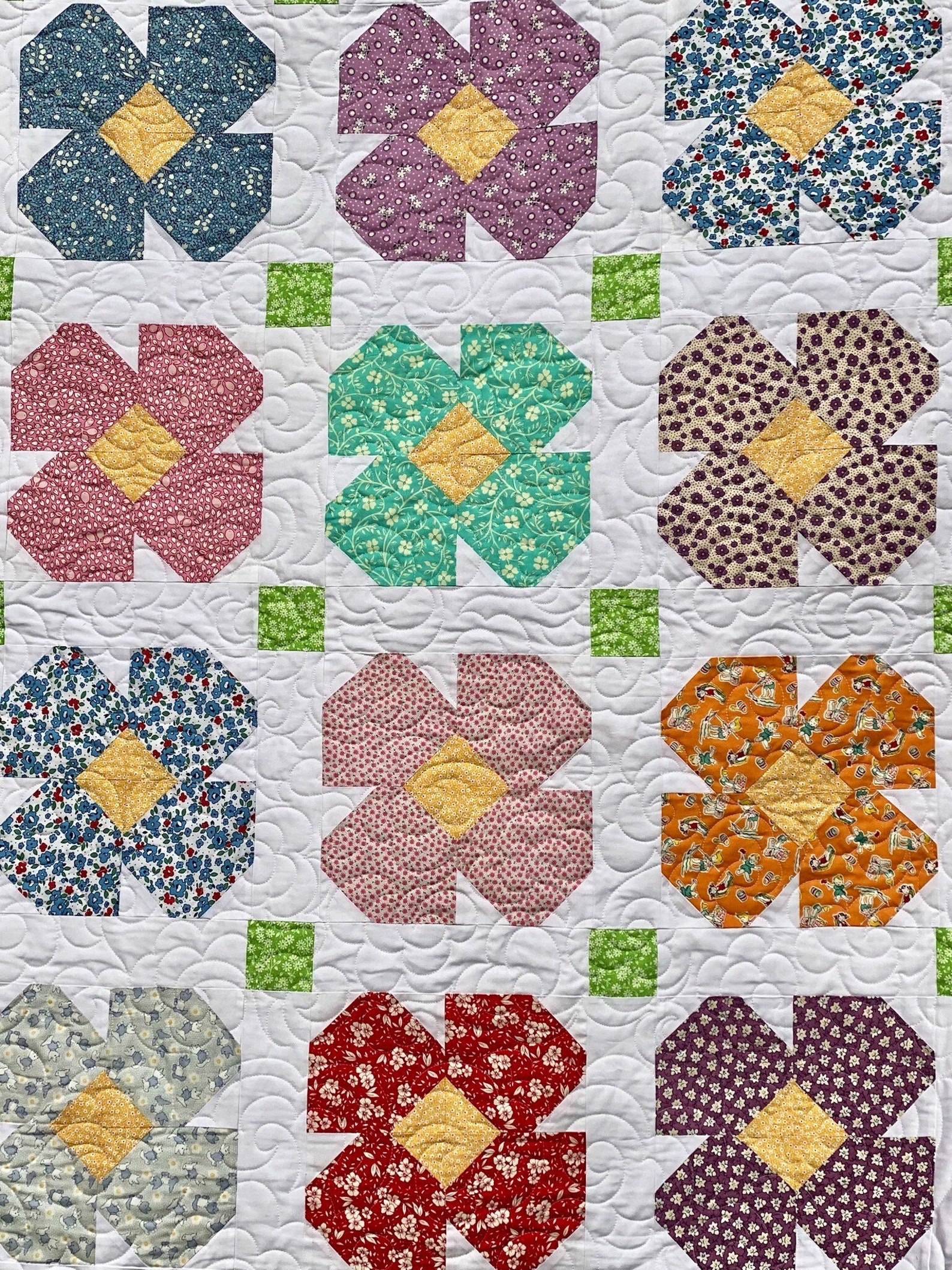 Floret Quilt Handmade Flower Quilt Colorful Petals Quilt - Etsy