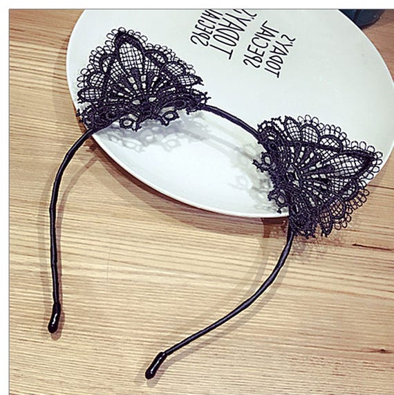 Cat Kitty Lace Ears Headband Cosplay New Years Party Festival | Etsy