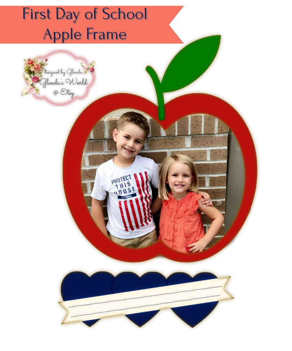 Apple Photo Frame for the First Day of School - Etsy