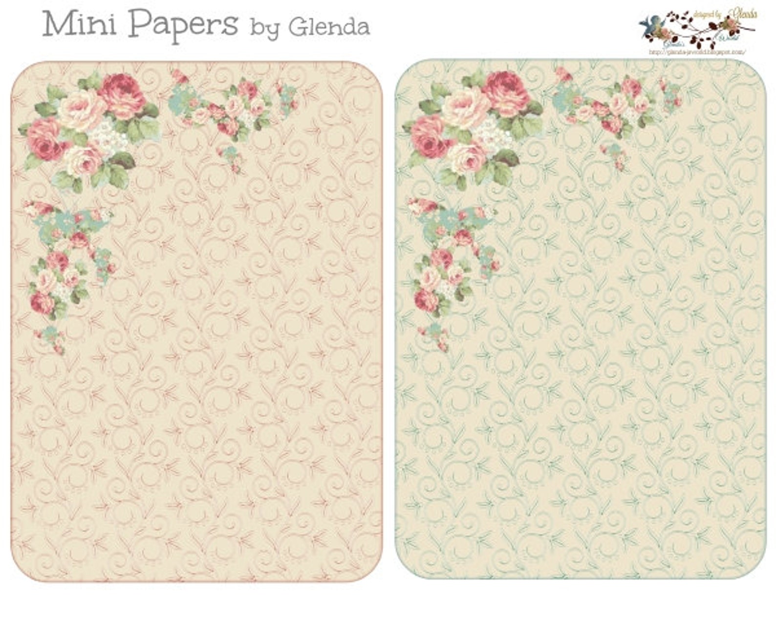 Vintage Mini Background / Mini Papers - Etsy
