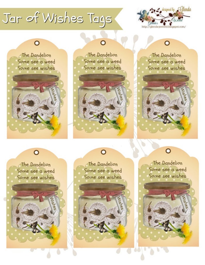Jar of Wishes Tags - Etsy