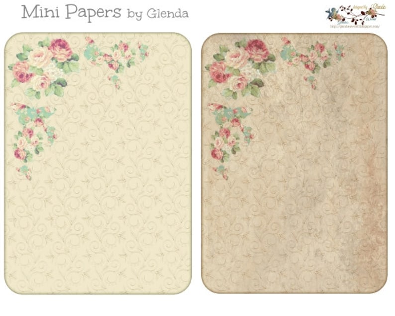 Vintage Mini Background / Mini Papers - Etsy