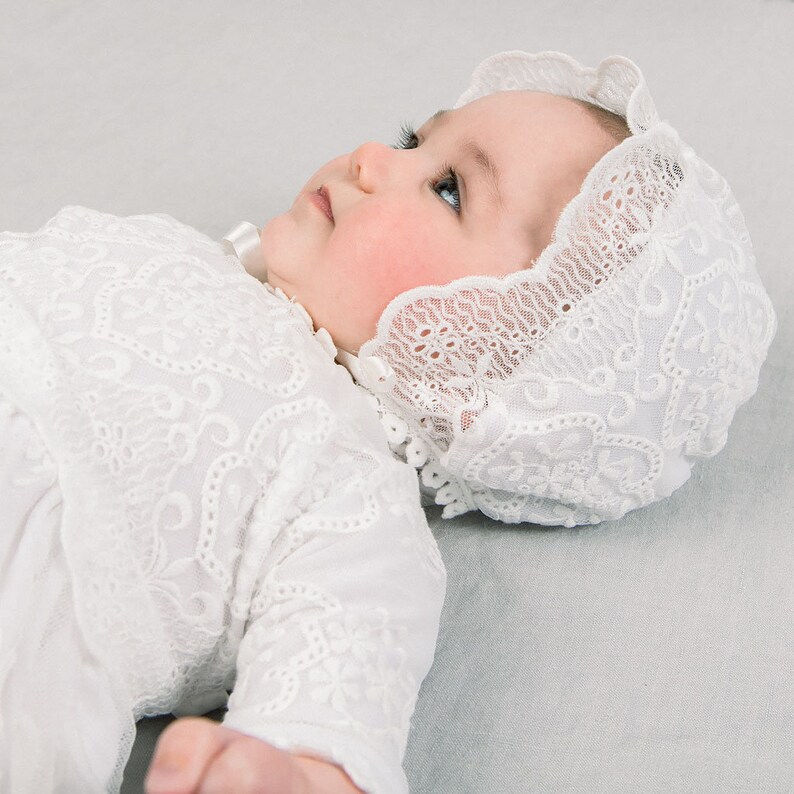 Baby Girl Lace Bonnet 'eliza' Newborn Girl Bonnets | Etsy