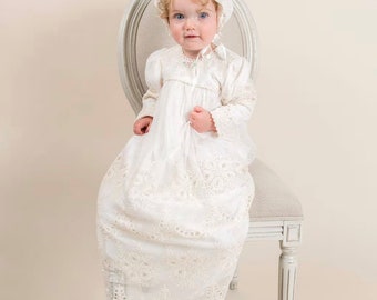 SALE Baby Girl Lace 'ella' Gown Baby Girl Baptism Gown Girls Blessing & Christening Gown Gown ...