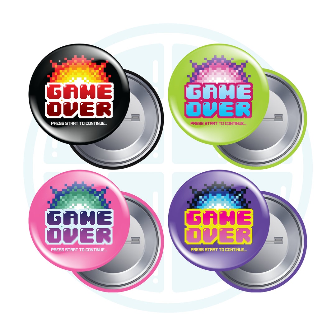 Game Over 1.5" Button Set - Etsy