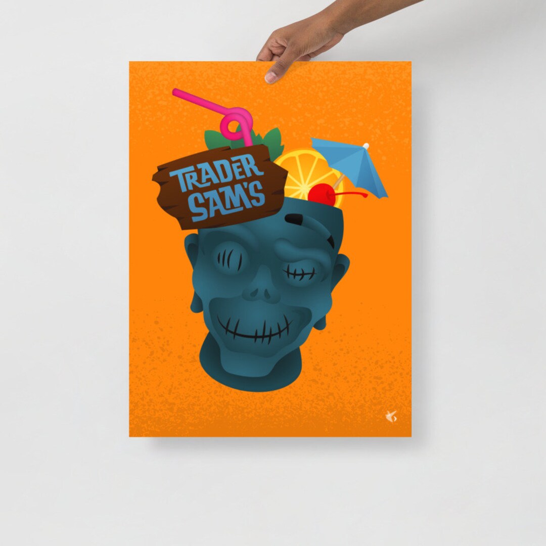 Trader Sam's Zombie Tiki Mug Cocktail Poster - Etsy