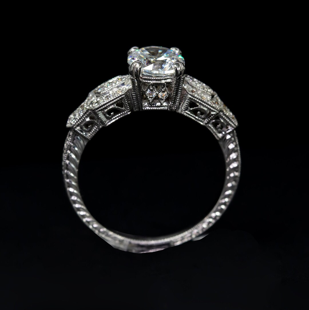 Antique Engagement Ring/ Art Deco Engagement Ring/ Antique Diamond Ring ...