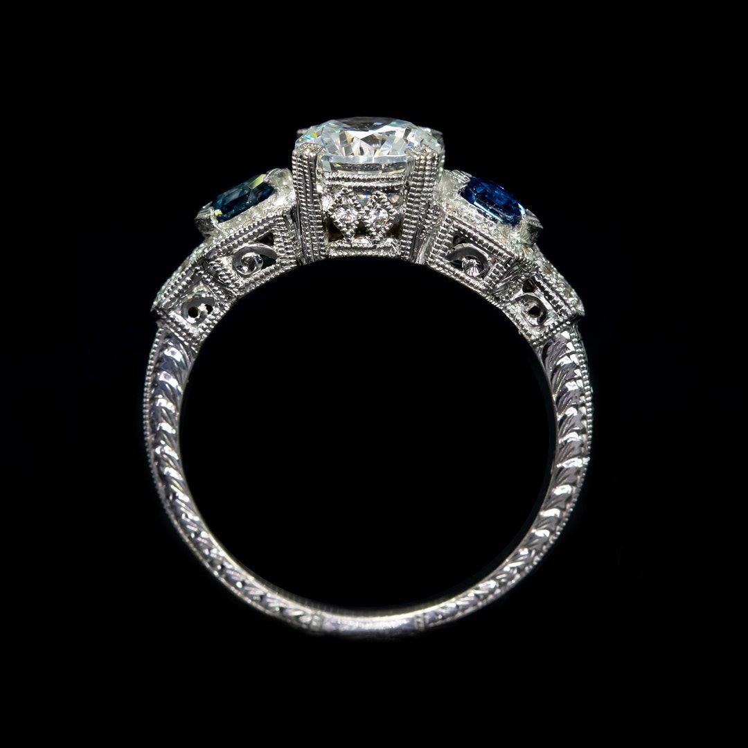 Antique Replica Engagement Ring/art Deco Engagement Ring/ - Etsy