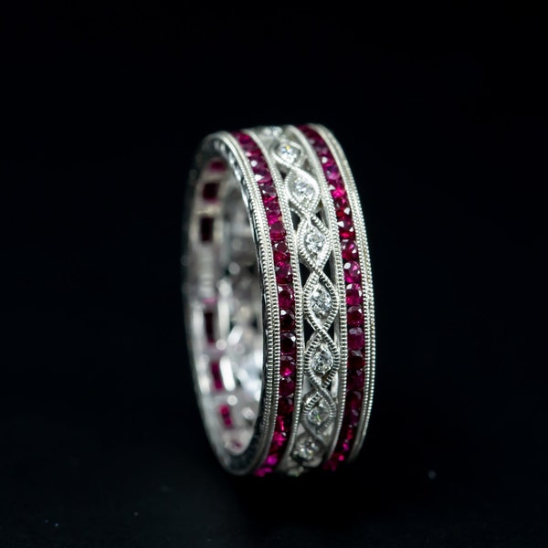 Antique Ruby Eternity Ring - Etsy