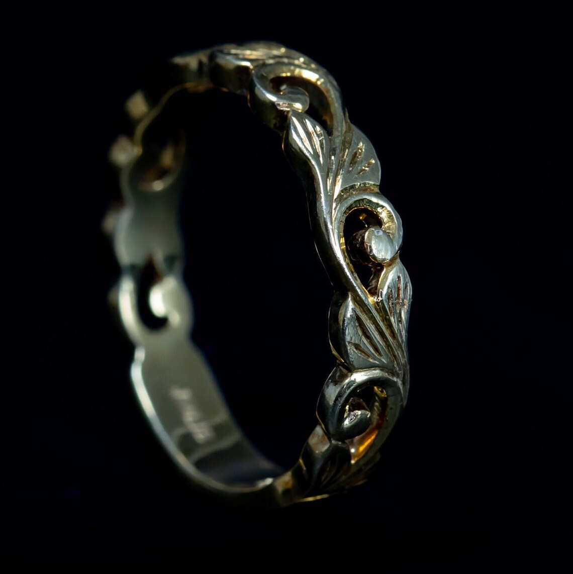 Vintage Inspired Nouveau Style Vine Like Wedding Ring/18 K - Etsy