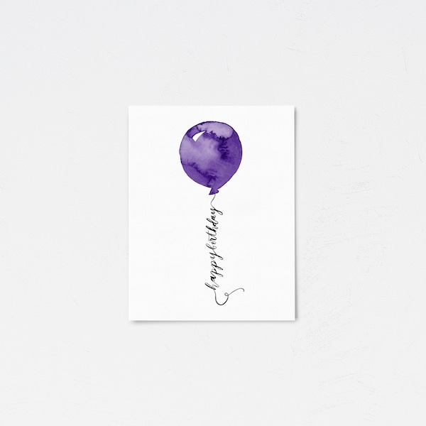 Birthday Card Purple - Etsy