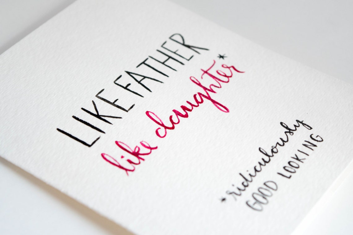 HANDPAINTED Father Daughter Card Like Father Like Daughter - Etsy