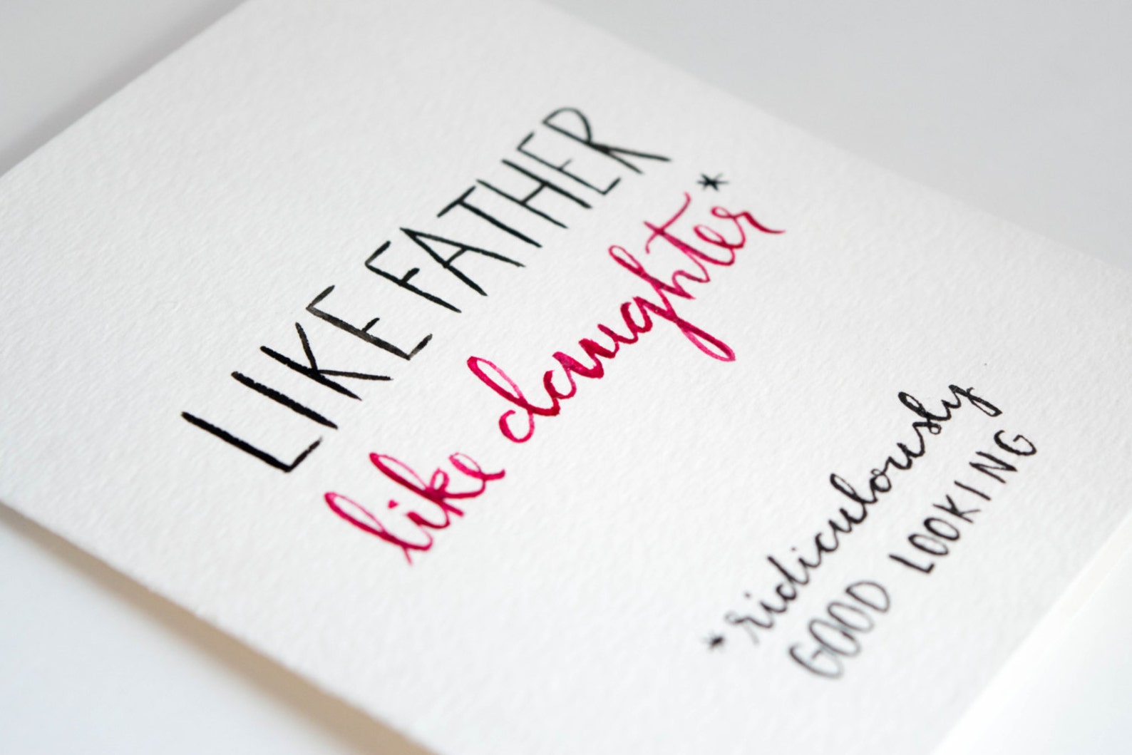 HANDPAINTED Father Daughter Card, Like Father Like Daughter, From ...