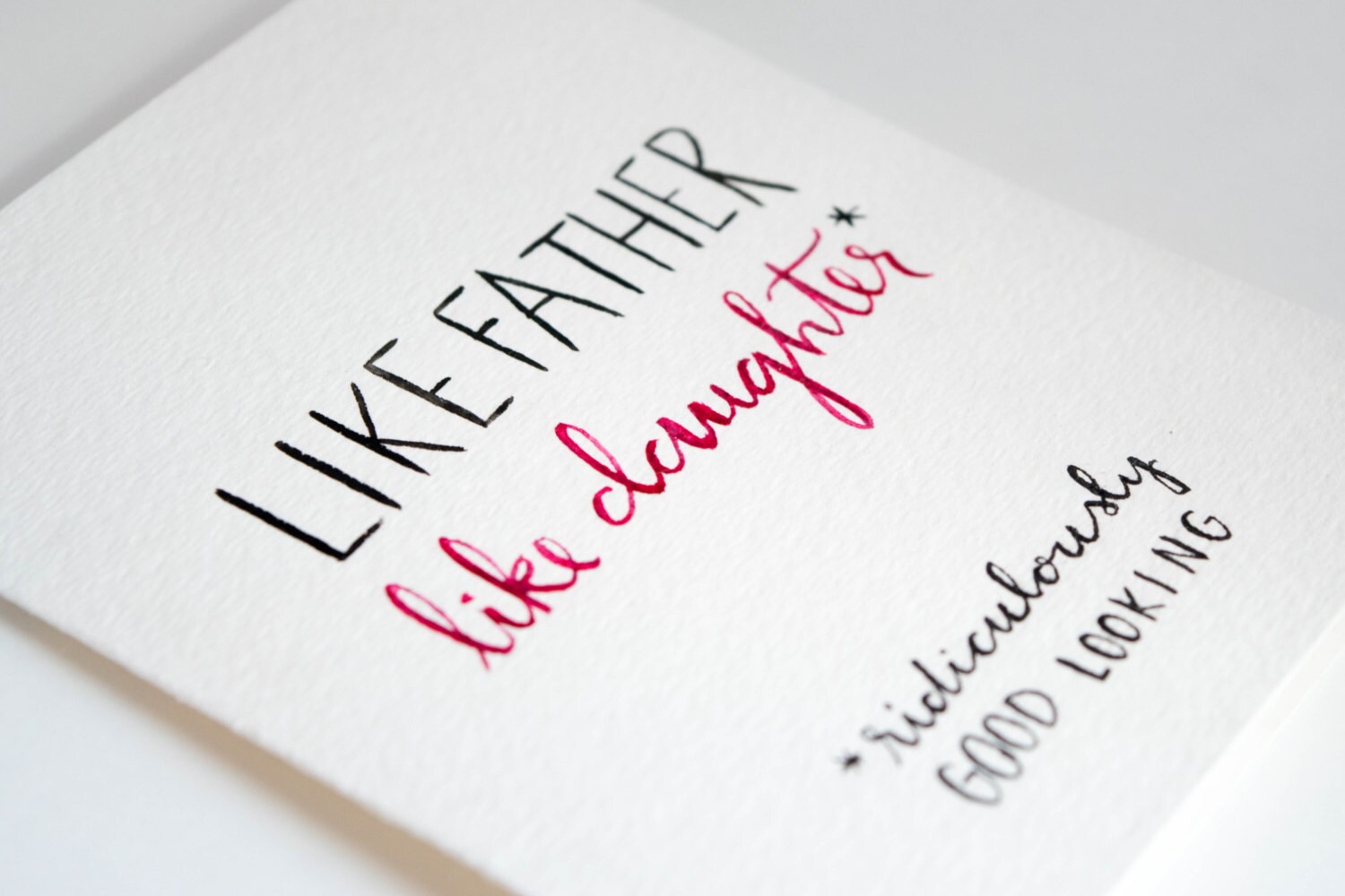 HANDPAINTED Father Daughter Card Like Father Like Daughter - Etsy