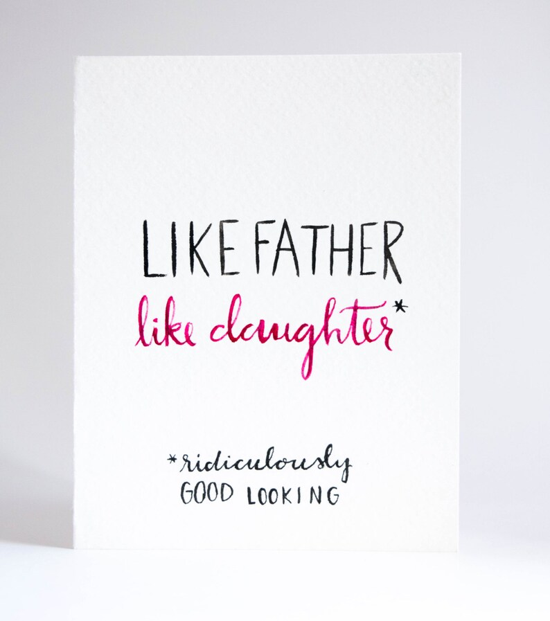 HANDPAINTED Father Daughter Card Like Father Like Daughter - Etsy
