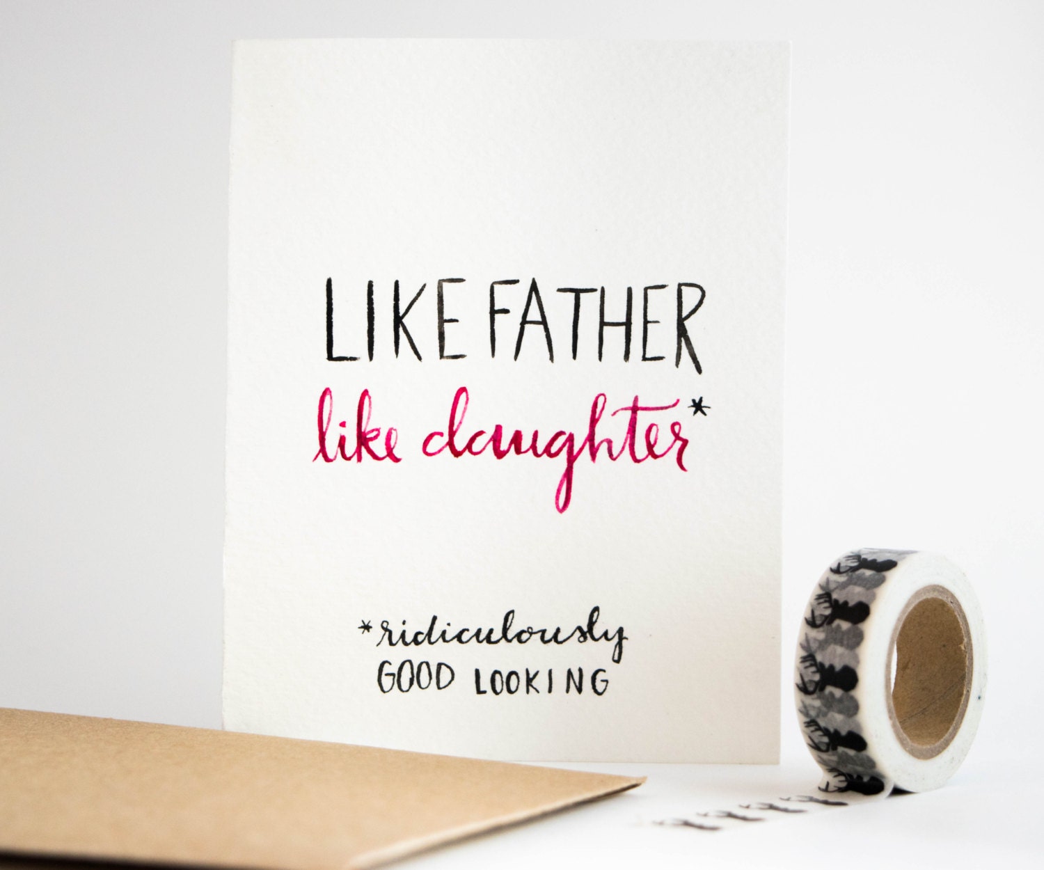 HANDPAINTED Father Daughter Card Like Father Like Daughter - Etsy