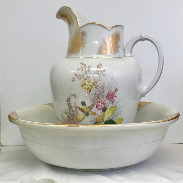 Antique Wash Basin and Pitcher - Etsy