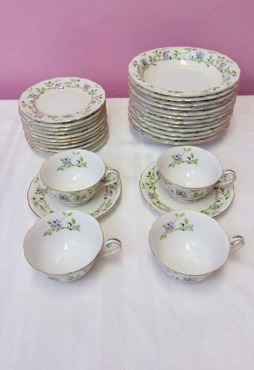 Vintage Aladdin Forget Me Not Fine China Set - Etsy España