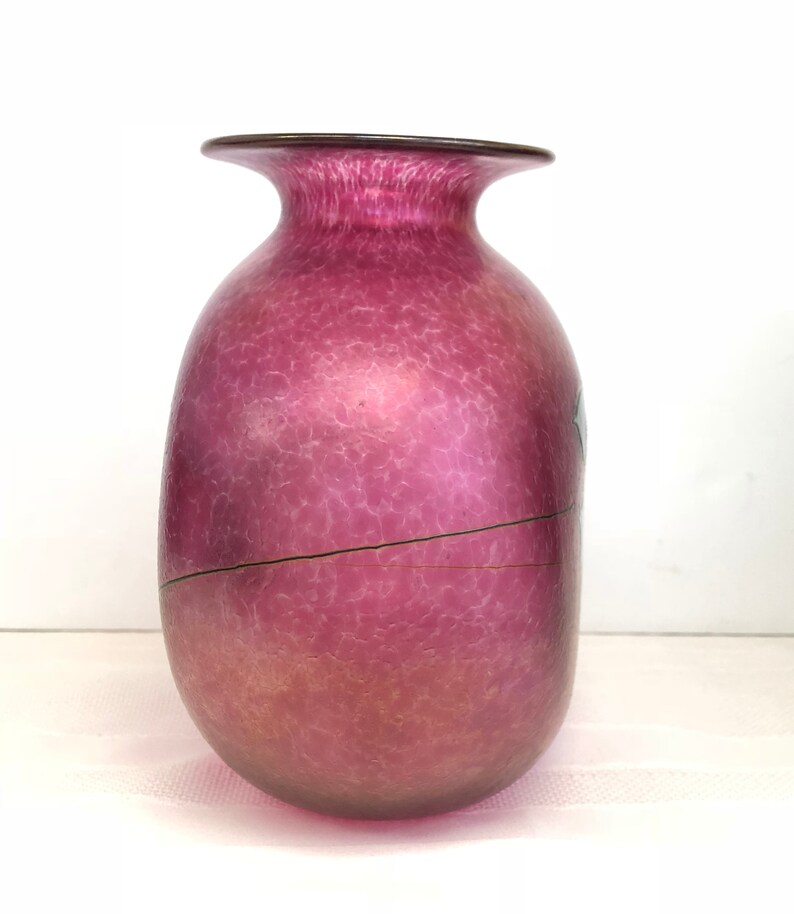 Beautiful Unique Large Robert Held Iridescent Pink Flask Vase - Etsy