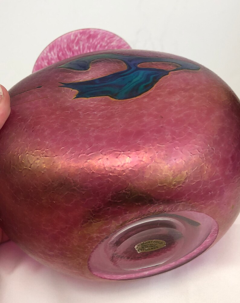 Beautiful Unique Large Robert Held Iridescent Pink Flask Vase - Etsy