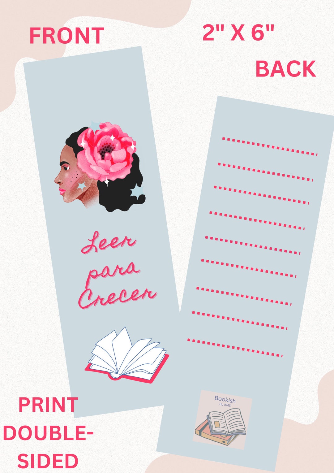 Printable Read to Grow Double-sided Bookmark, Spanish, Latinx/latine ...