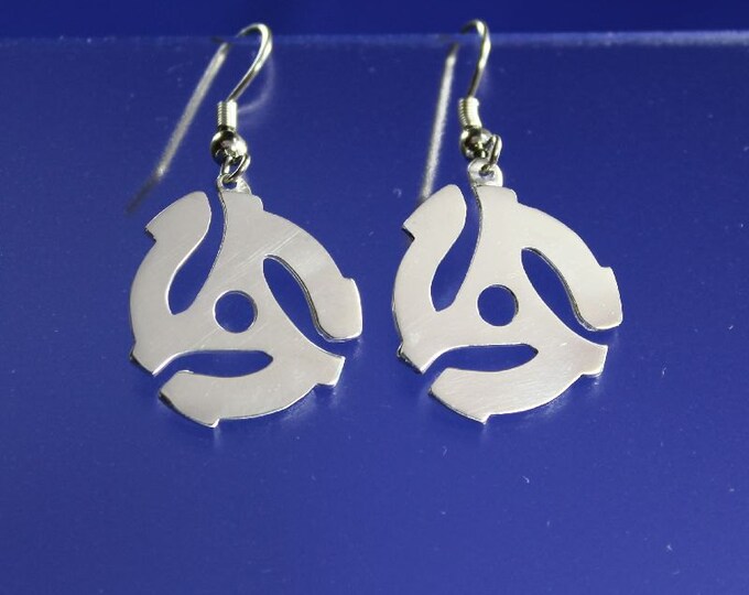 45 RPM Record Adapter EARRINGS Sterling Silver - Etsy