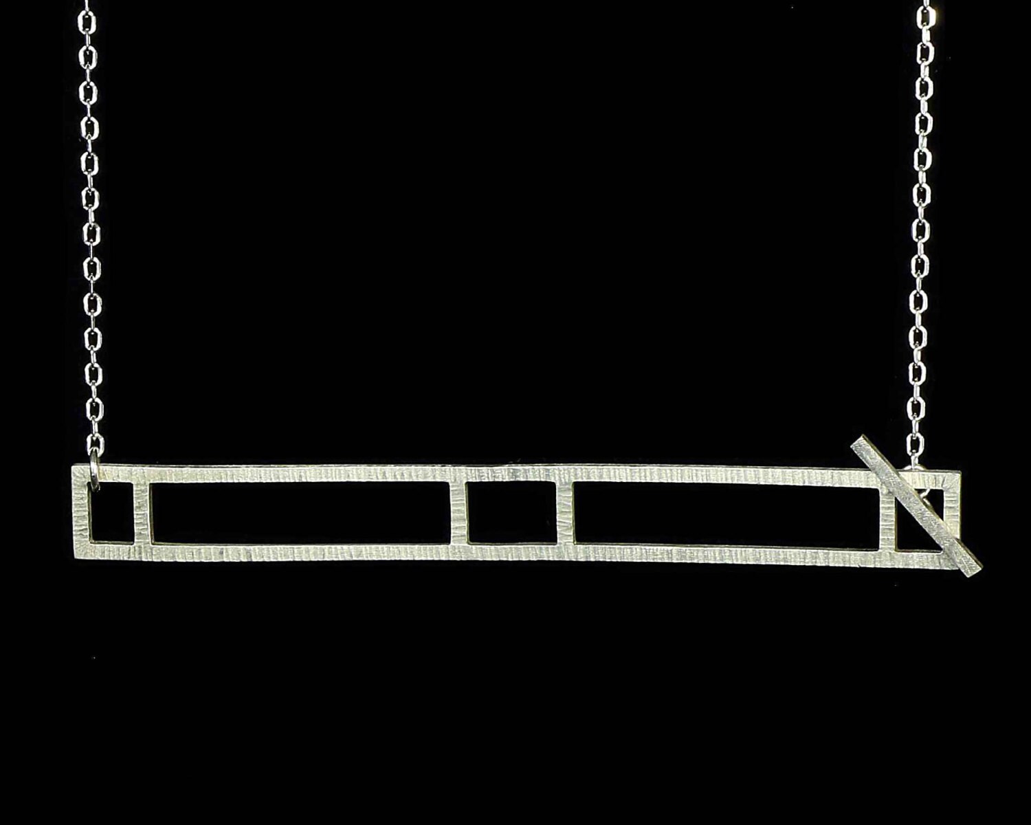 Geometric Silver Necklace Minimalist Silver Necklace Rectangular ...
