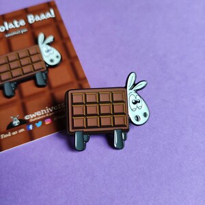 Chocolate Baaa! - Enamel Pin, Sheep Pin Badge, Sheep Gift, Funny Pin ...