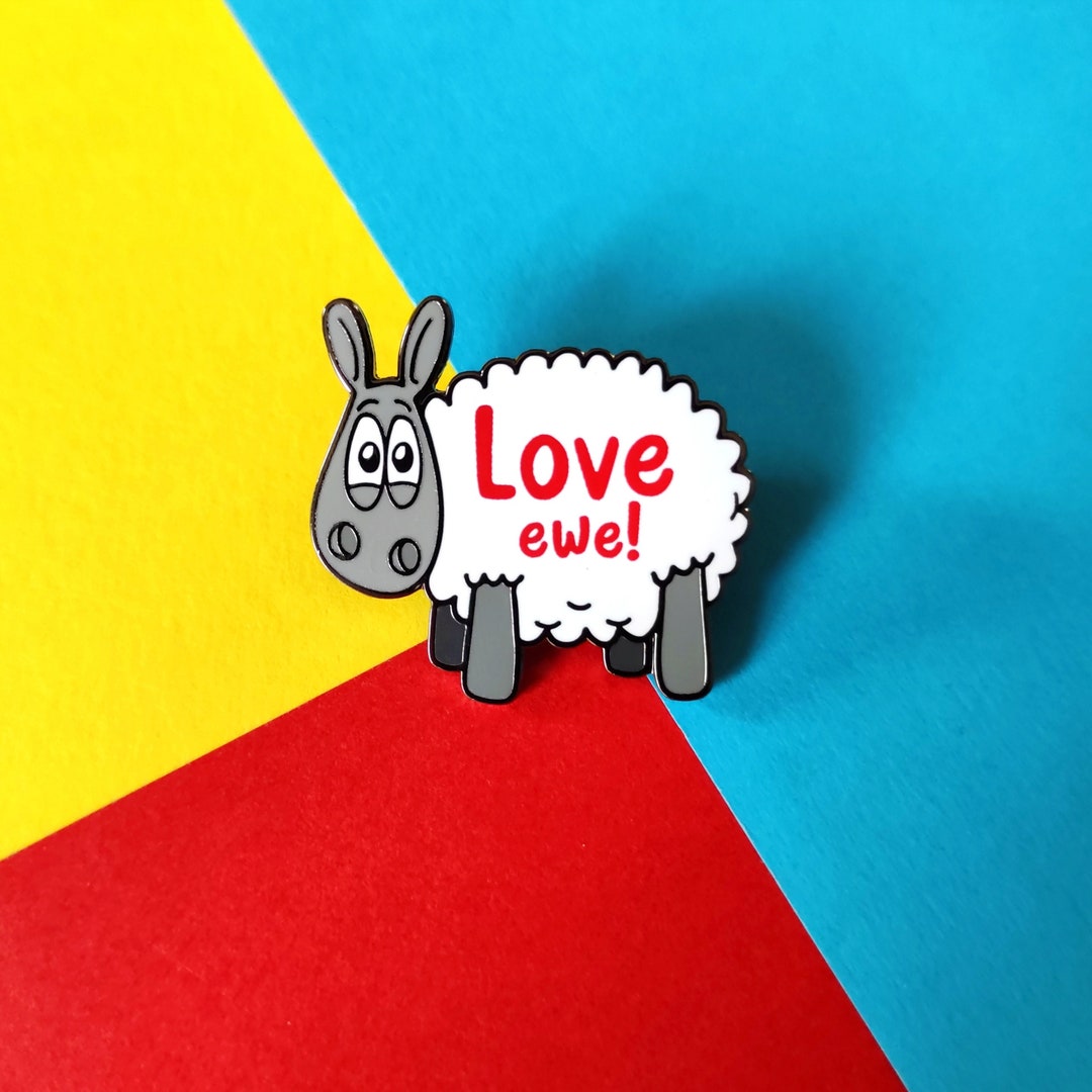 Love Ewe! Sheep Enamel Pin Badge: Punny Gift - Etsy
