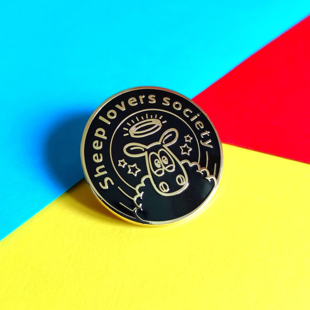 Sheep Lovers Society Enamel Pin, Sheep Pin Badge, Sheep Gift, Pin Badge ...