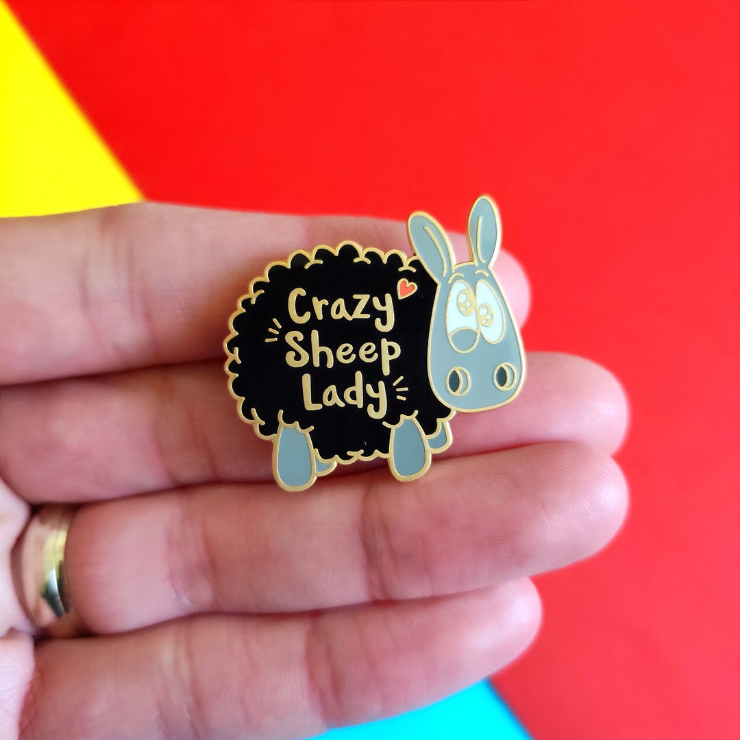 Crazy Sheep Lady Enamel Pin Sheep Pin Badge Sheep Gift - Etsy
