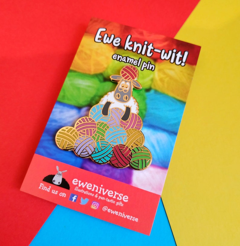 Ewe Knit-wit Enamel Pin Knitters Pin Badge Sheep Gift - Etsy