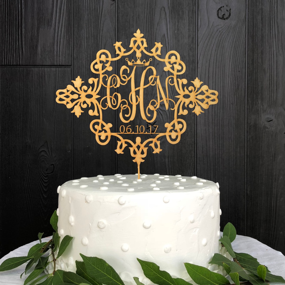 Custom Monogram Cake Topper, Wedding Cake Topper/custom Cake Topper ...