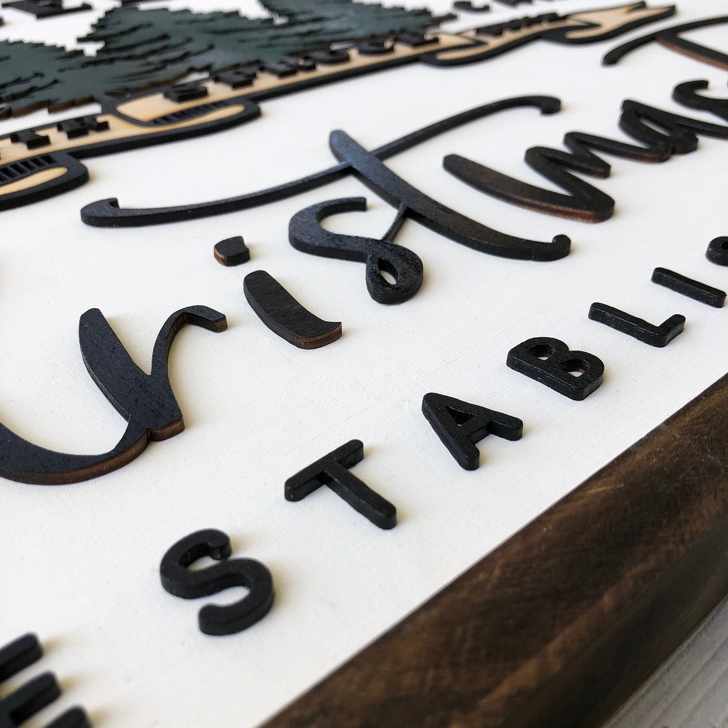 Christmas Tree Farm Christmas Sign 3d Laser Cut Farmhouse Style Fixer ...