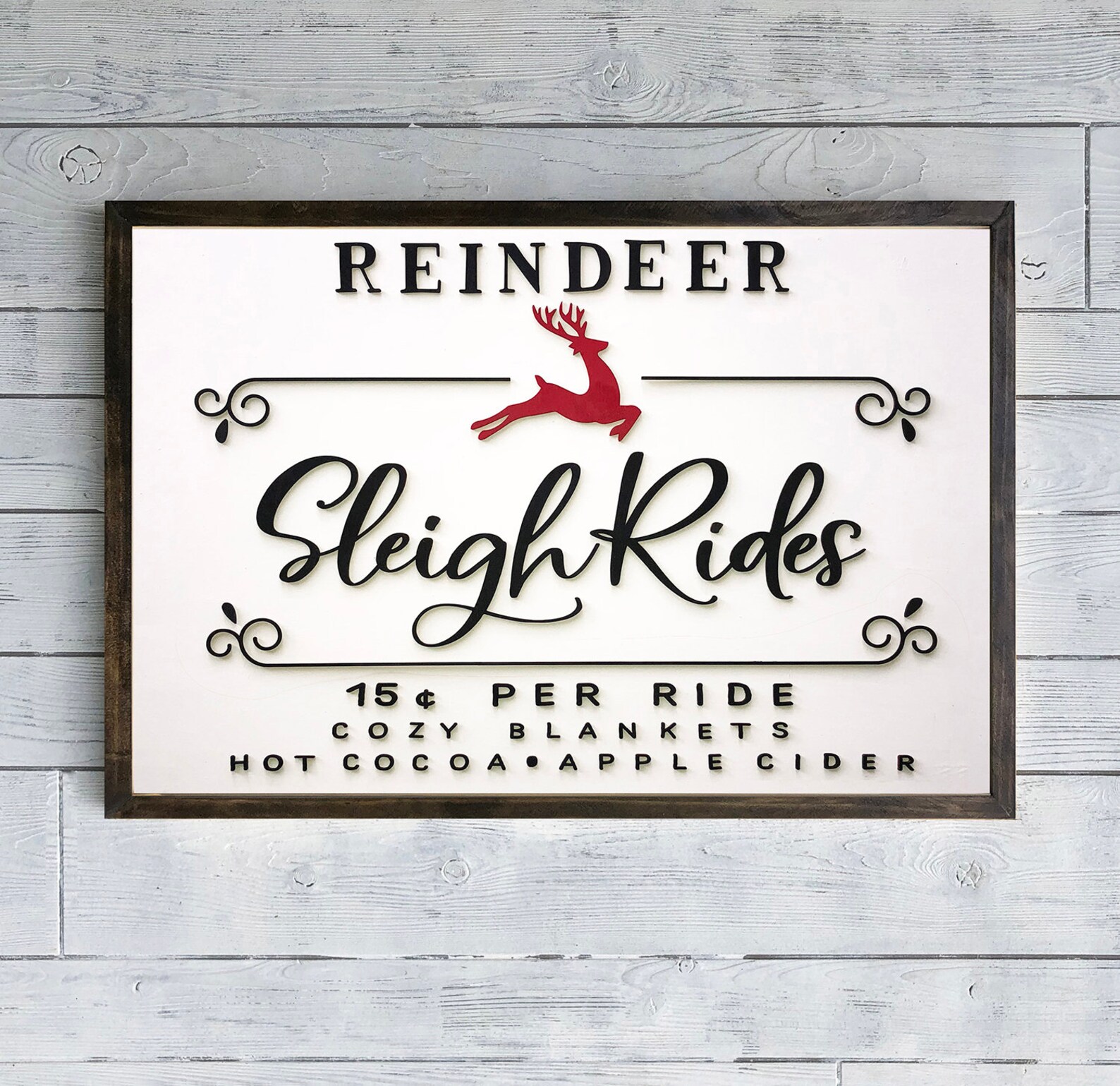 Holiday Sign Sleigh Rides Reindeer Rides Sign 3d Laser | Etsy