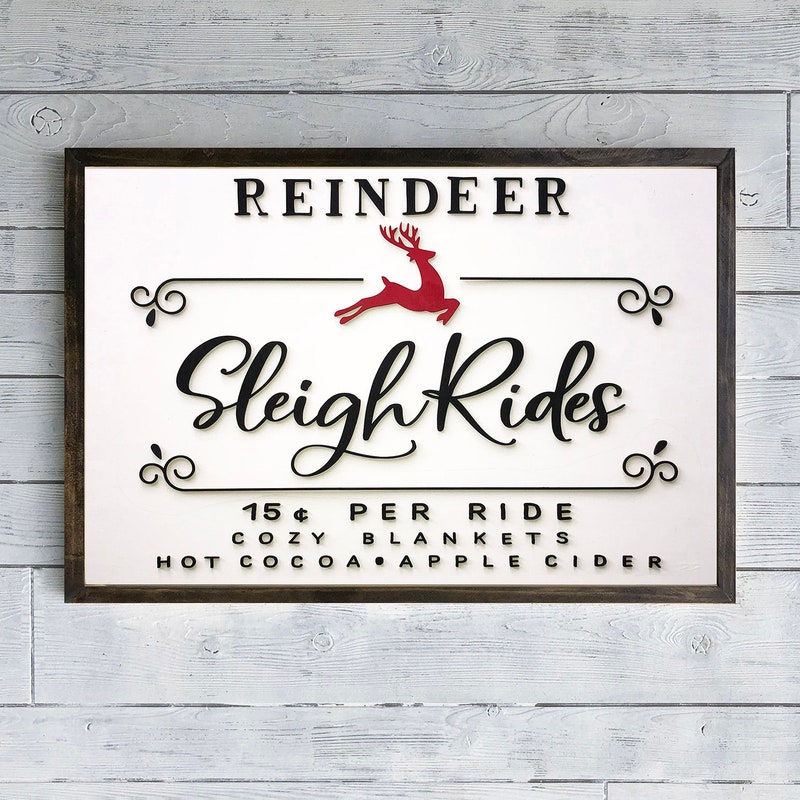 Large Sleigh Rides Sign - Etsy