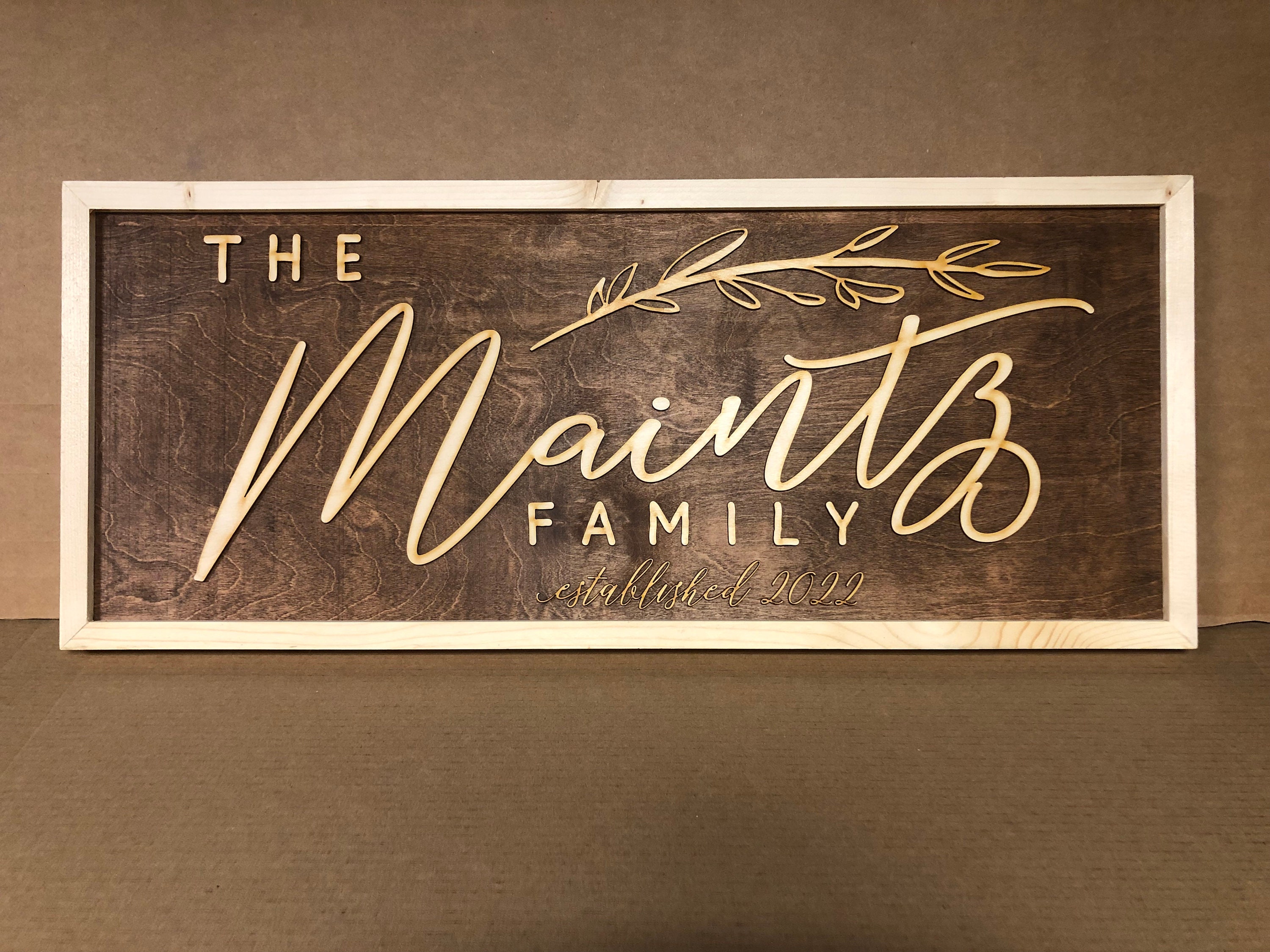 Personalized Family with EST | Wedding gift idea | 3D laser Cut Sign ...
