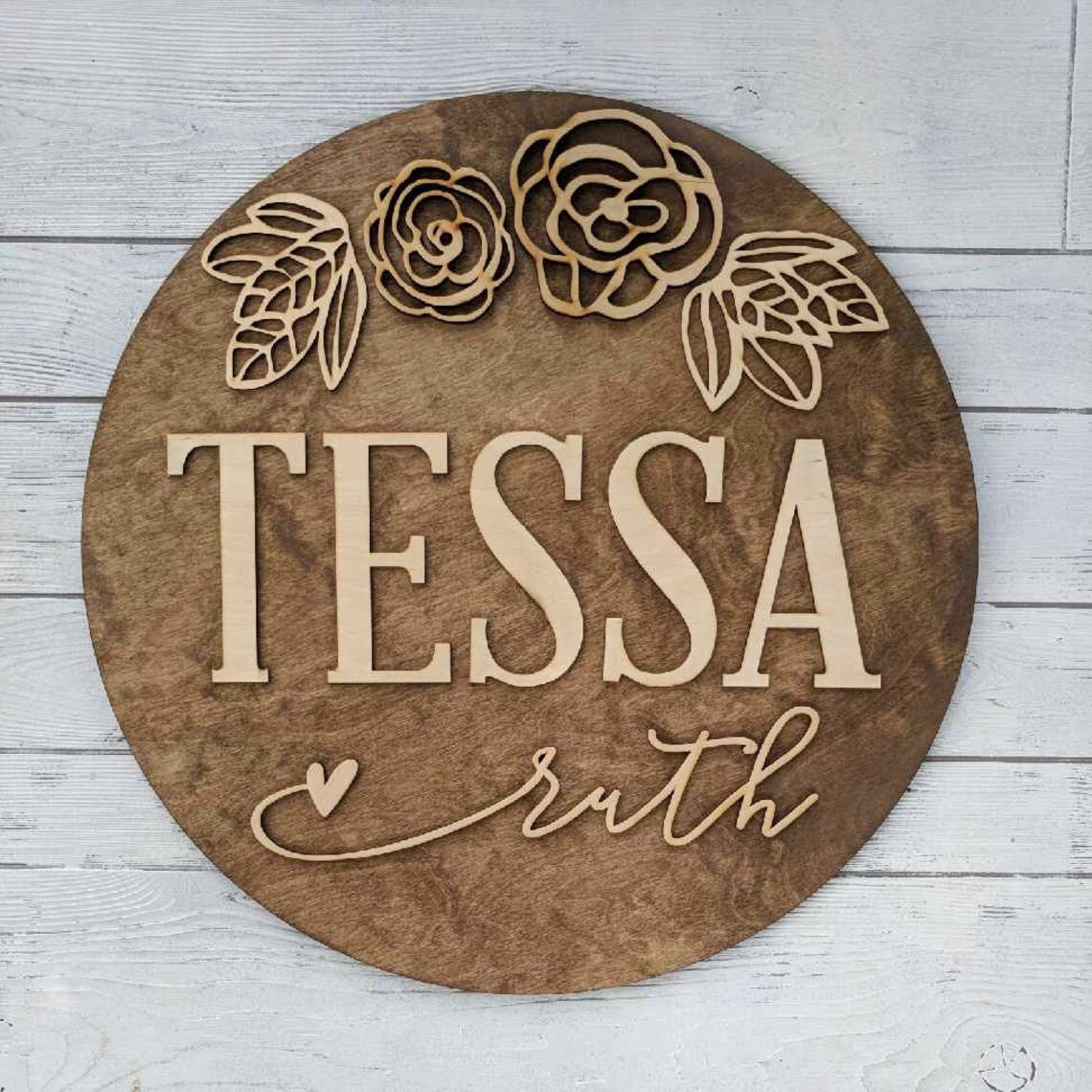 Custom Round Name Sign Nursery Decor Round Wood Sign | Etsy