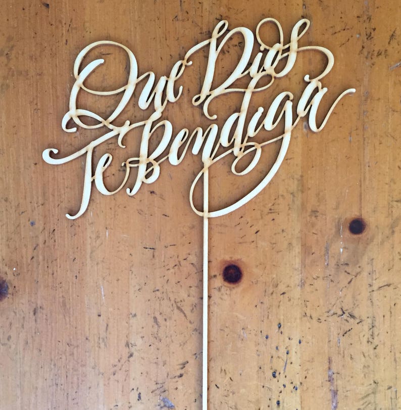 Que Dios Te Bendiga Cake Topper, Spanish Cake Topper, Go With God Cake ...
