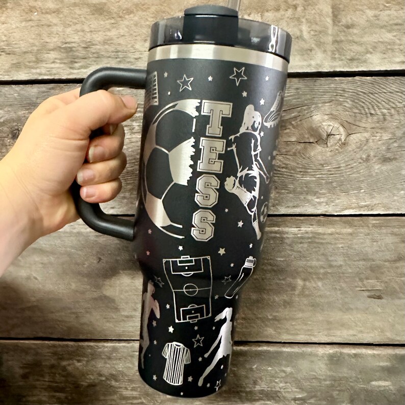 Soccer Tumbler, Engraved Tumbler, Soccer Player, Soccer Water Bottle ...