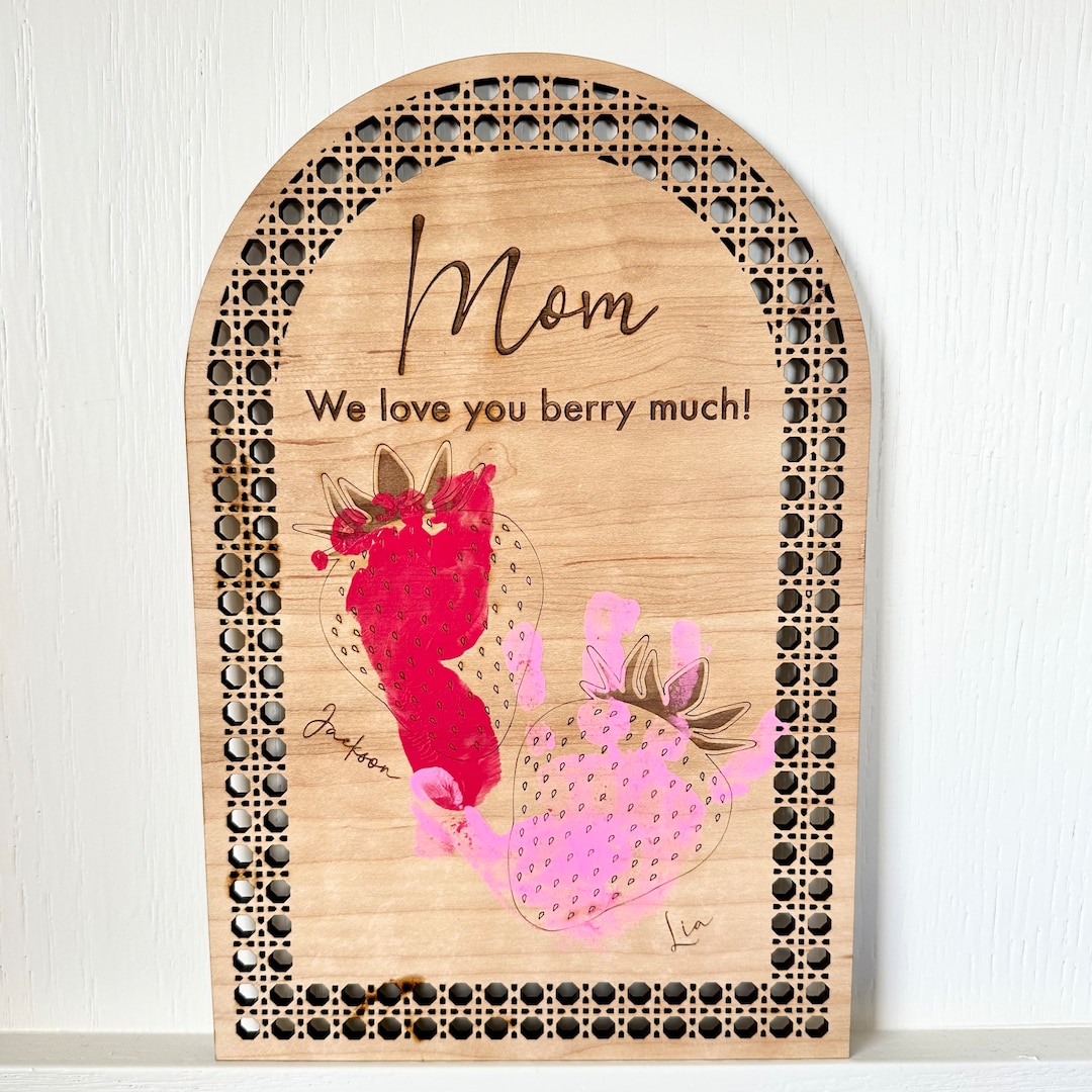 Handprint Mothers Day Gift, Strawberry Mom, Mom Gift From Kids, Grandma ...