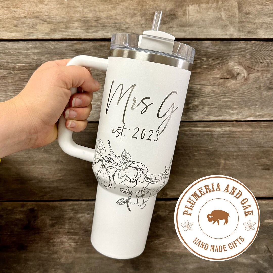 Bridal Tumbler, Engraved Tumbler, Bridal Shower Cup, Custom Mrs, Bride ...