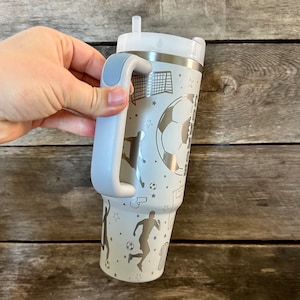 Soccer Tumbler, Engraved Tumbler, Soccer Player, Soccer Water Bottle ...